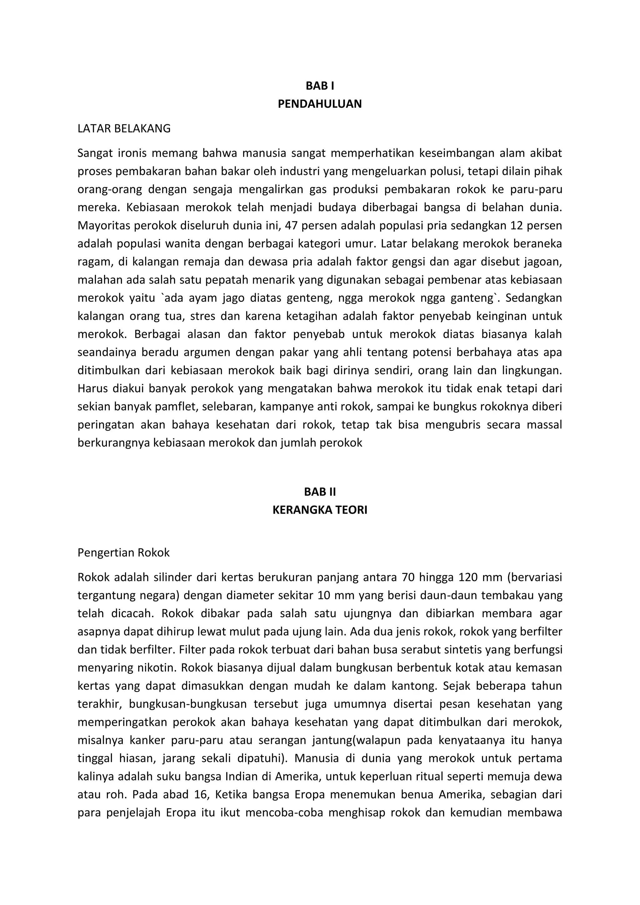 Bahaya Merokok Bagi Remaja Pelajar Docx