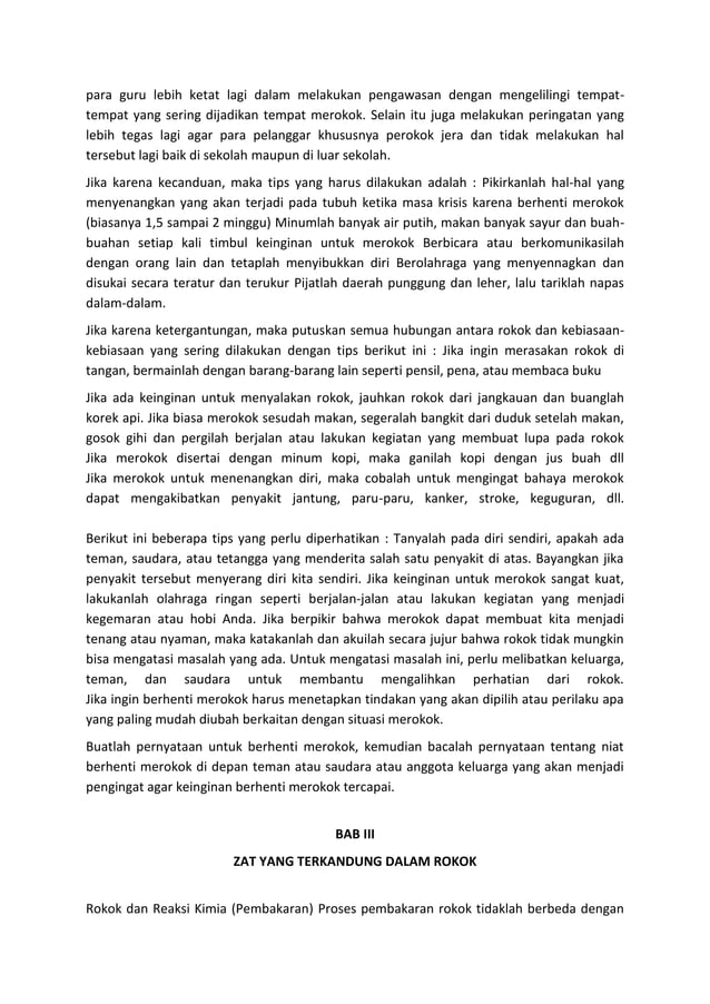 Bahaya Merokok Bagi Remaja Pelajar Docx