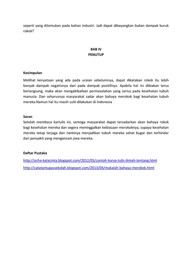 Bahaya merokok bagi remaja (pelajar) | DOCX