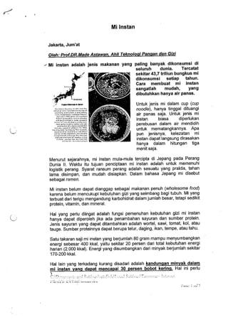 Bahaya mie instan | PDF