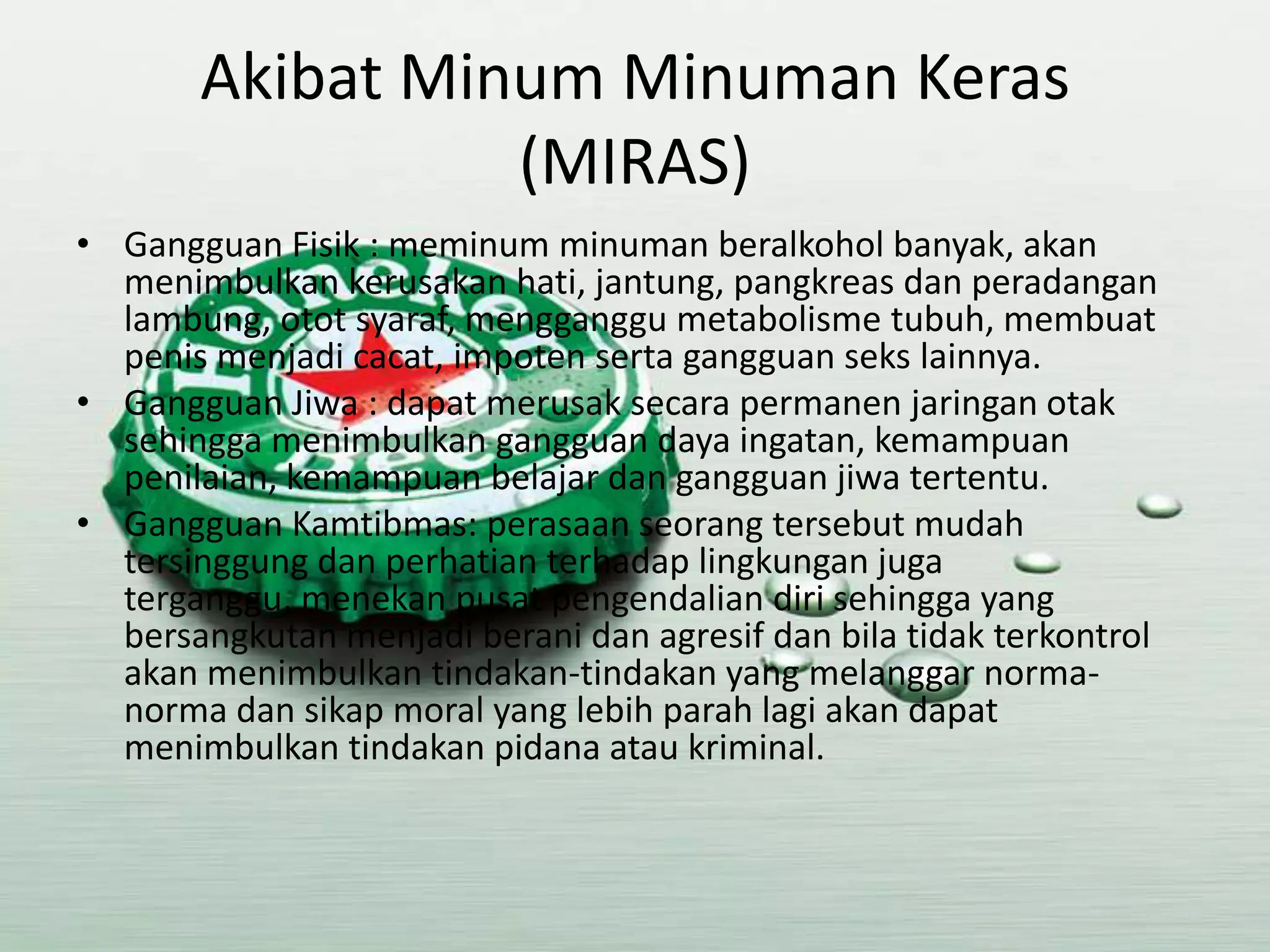 Bahaya minuman keras (miras) | PPTX