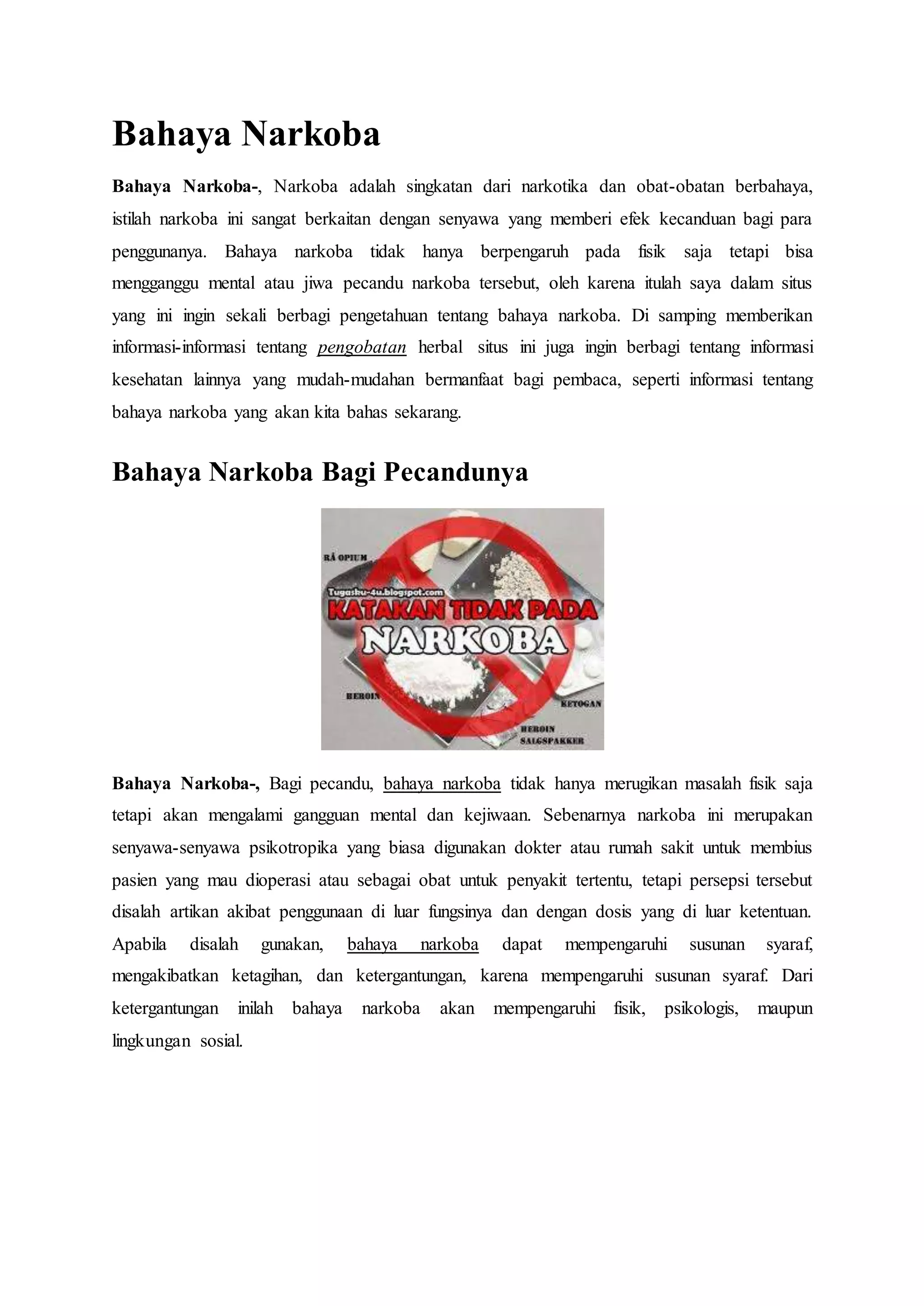Bahaya narkoba | PDF
