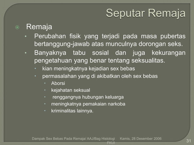 Bahaya sex bebas pada remaja | PPTX