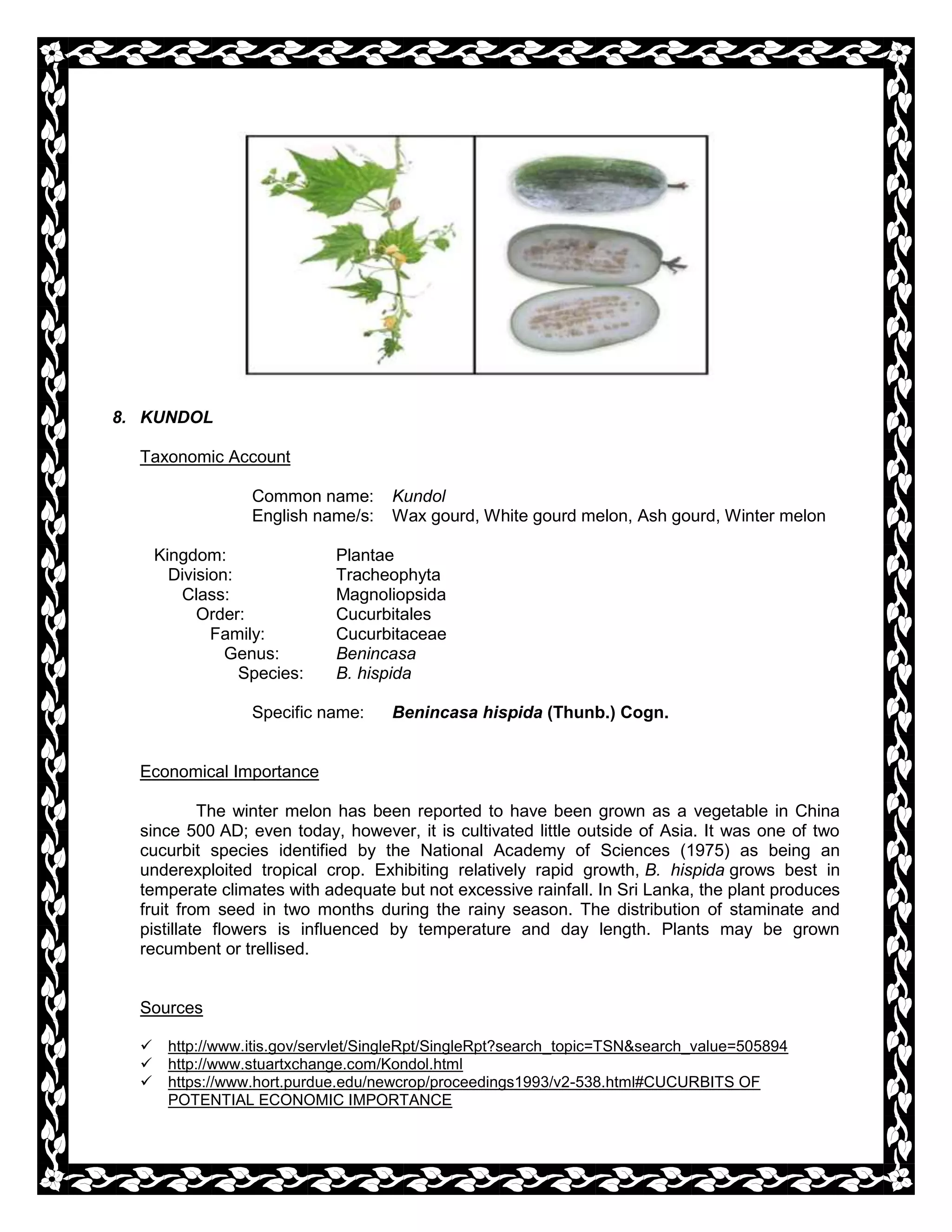 Taxonomy of "Bahay Kubo" plants | DOCX