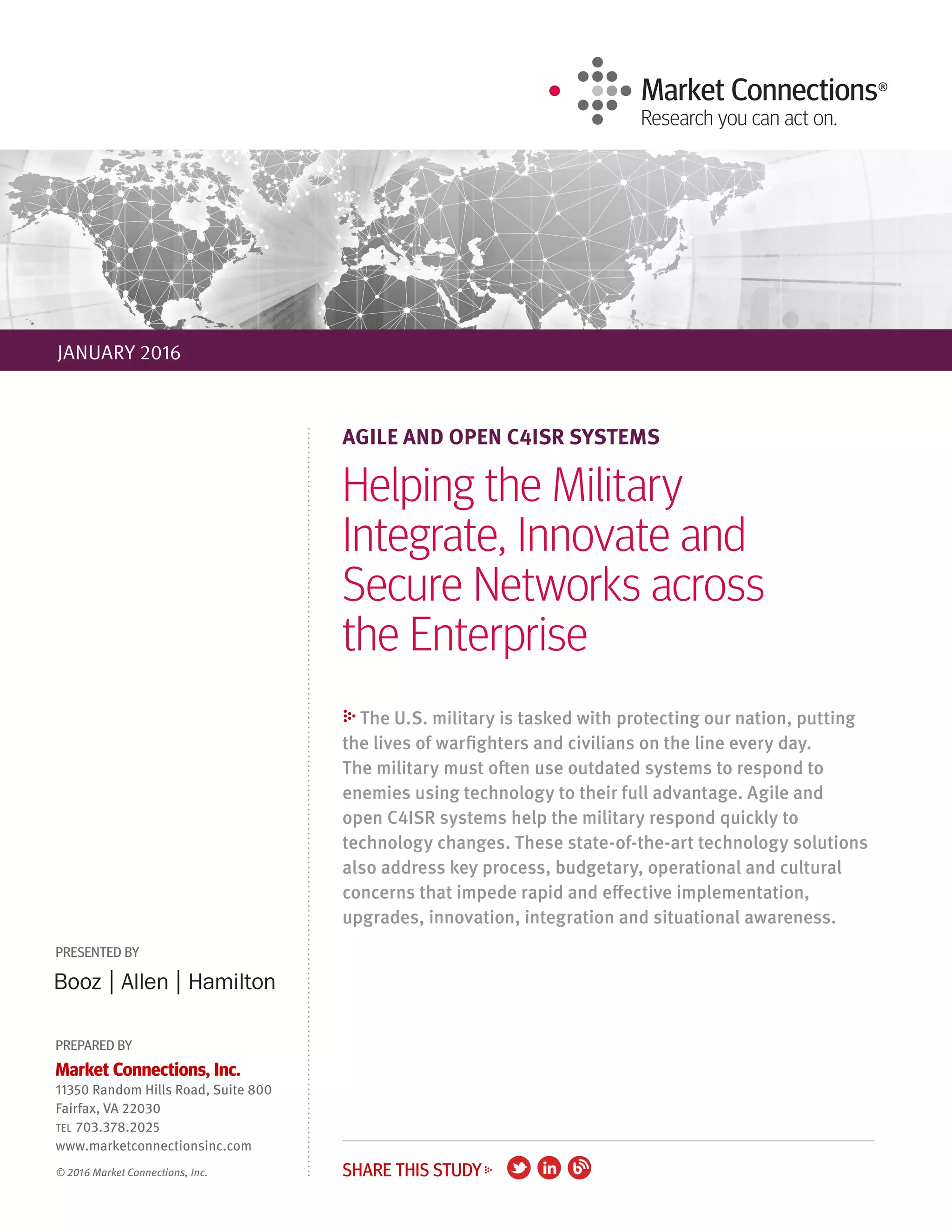 Agile and Open C4ISR Systems - Helping the Military Integrate, Innovate ...