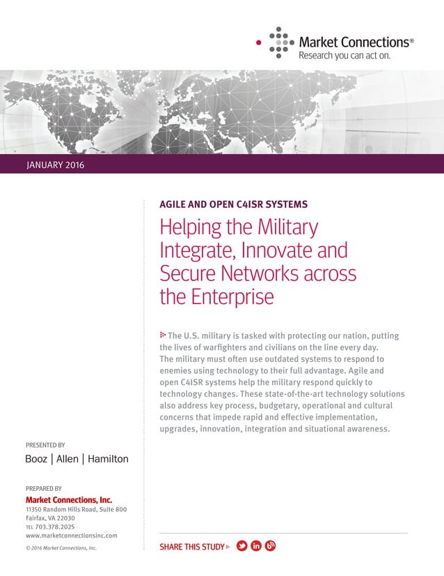 Agile and Open C4ISR Systems - Helping the Military Integrate, Innovate and Secure Networks ...