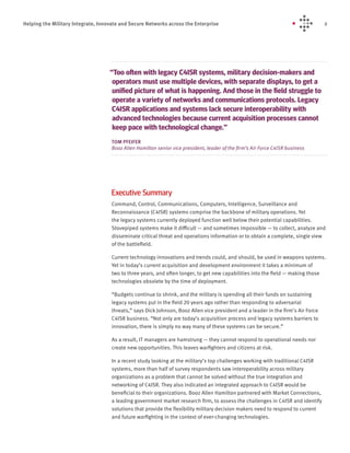 Agile and Open C4ISR Systems - Helping the Military Integrate, Innovate and Secure Networks ...