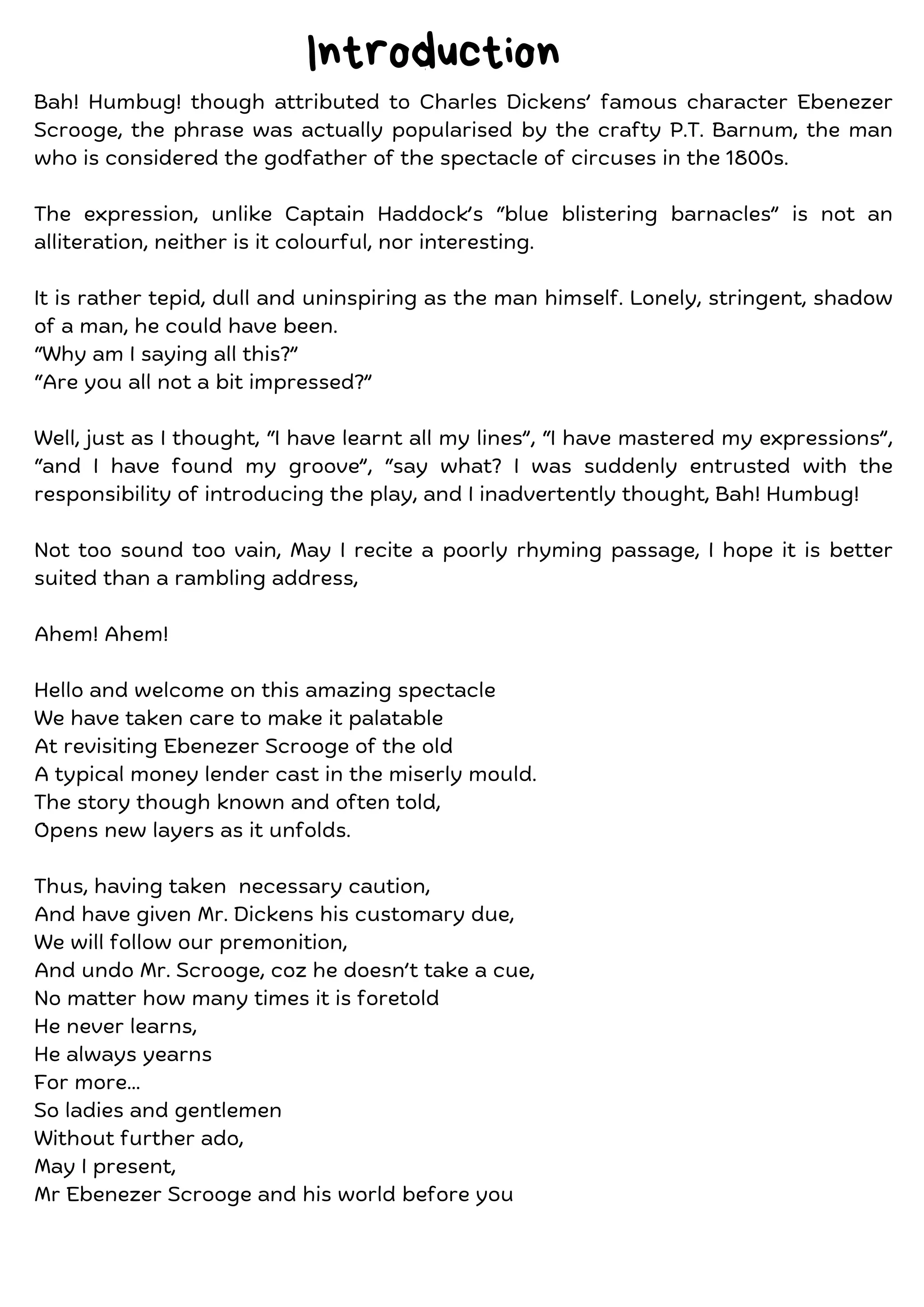 Bah! Humbug! Charles Dickens Ebenezer Scrooge | PDF