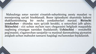 Bahoni shakllantirish bo’yicha qarorlar qabul qilish.pptx