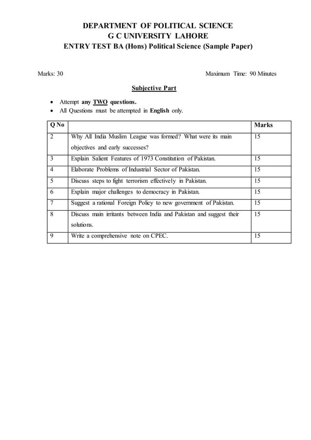 Ba hons entry-test-sample-paper | DOCX | Islam | Religion & Spirituality
