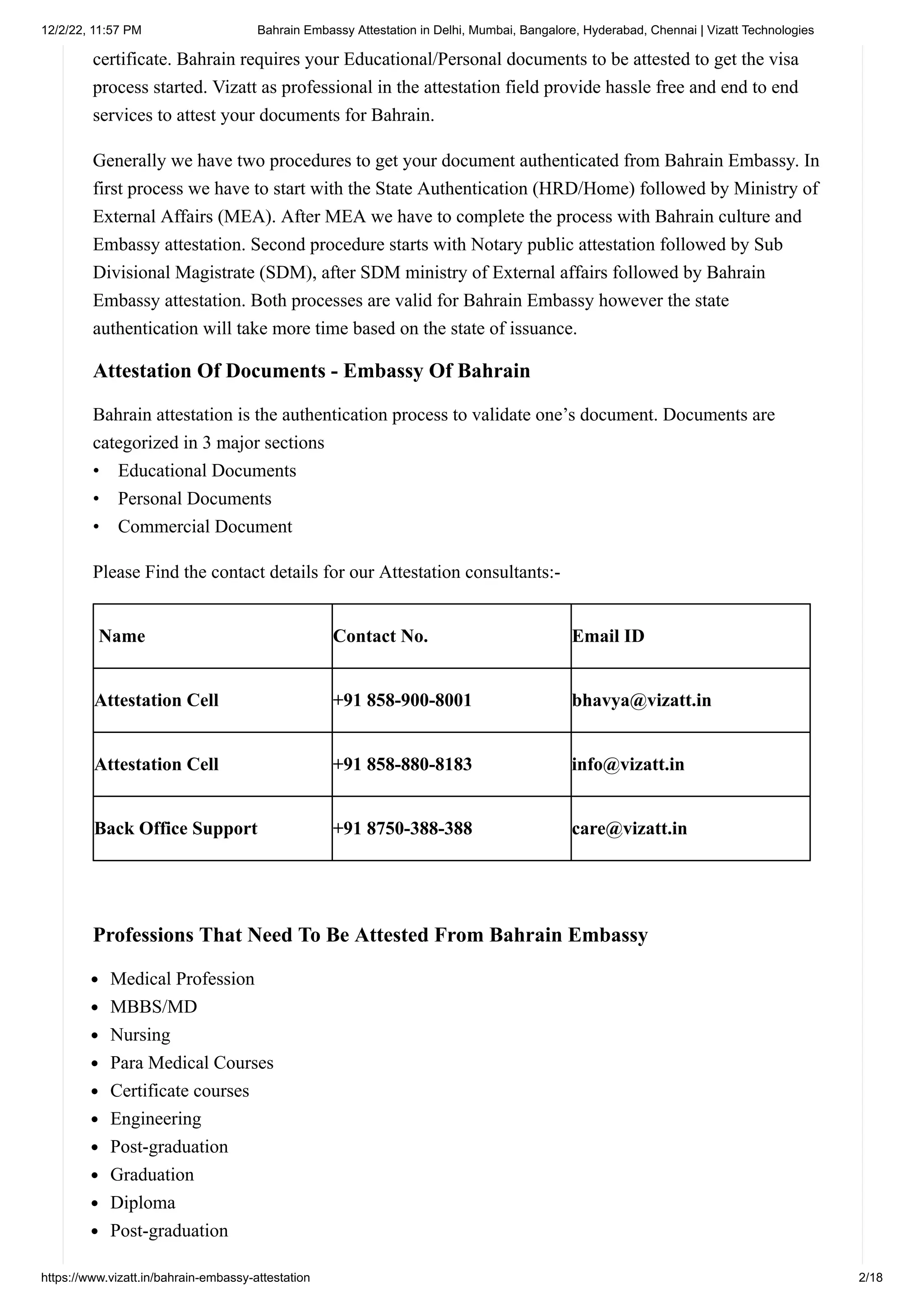 Bahrain Embassy Attestation in Delhi, Mumbai, Bangalore, Hyderabad ...