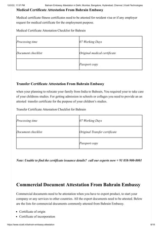 Bahrain Embassy Attestation in Delhi, Mumbai, Bangalore, Hyderabad ...