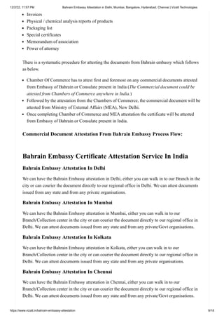 Bahrain Embassy Attestation in Delhi, Mumbai, Bangalore, Hyderabad ...