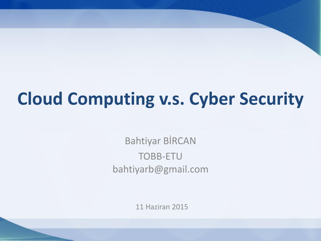 Cloud Computing v.s. Cyber Security | PDF