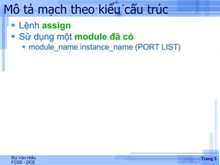 Bai 1 Gioi Thieu Verilog Va Quartus | PPT