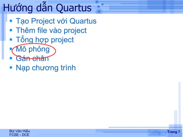 Bai 1 Gioi Thieu Verilog Va Quartus | PPT