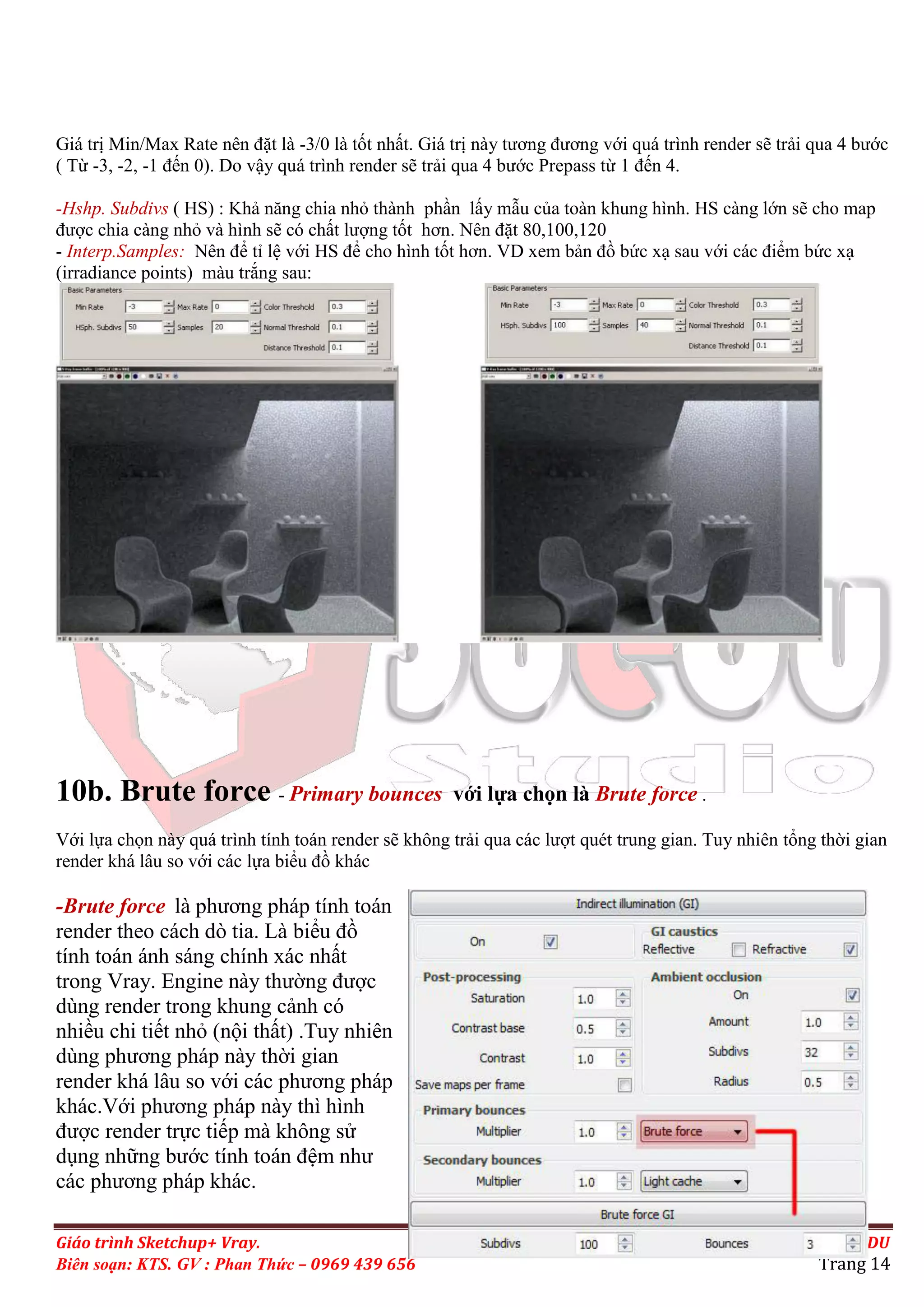 Bai giang-vray-sketchup-p1-setting vray -suedu- phan thuc | PDF
