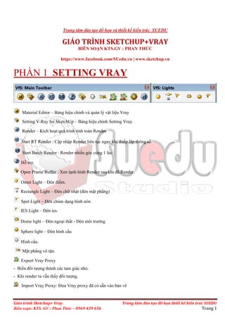 Bai giang-vray-sketchup-p1-setting vray -suedu- phan thuc | PDF