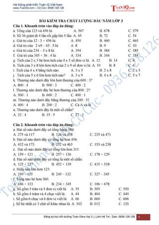 bai-kiem-tra-chat-luong-dau-nam-toan-lop-3 | PDF