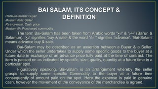 Bai muajjal bai salam and istisna in islamic banking pakistan | PPTX