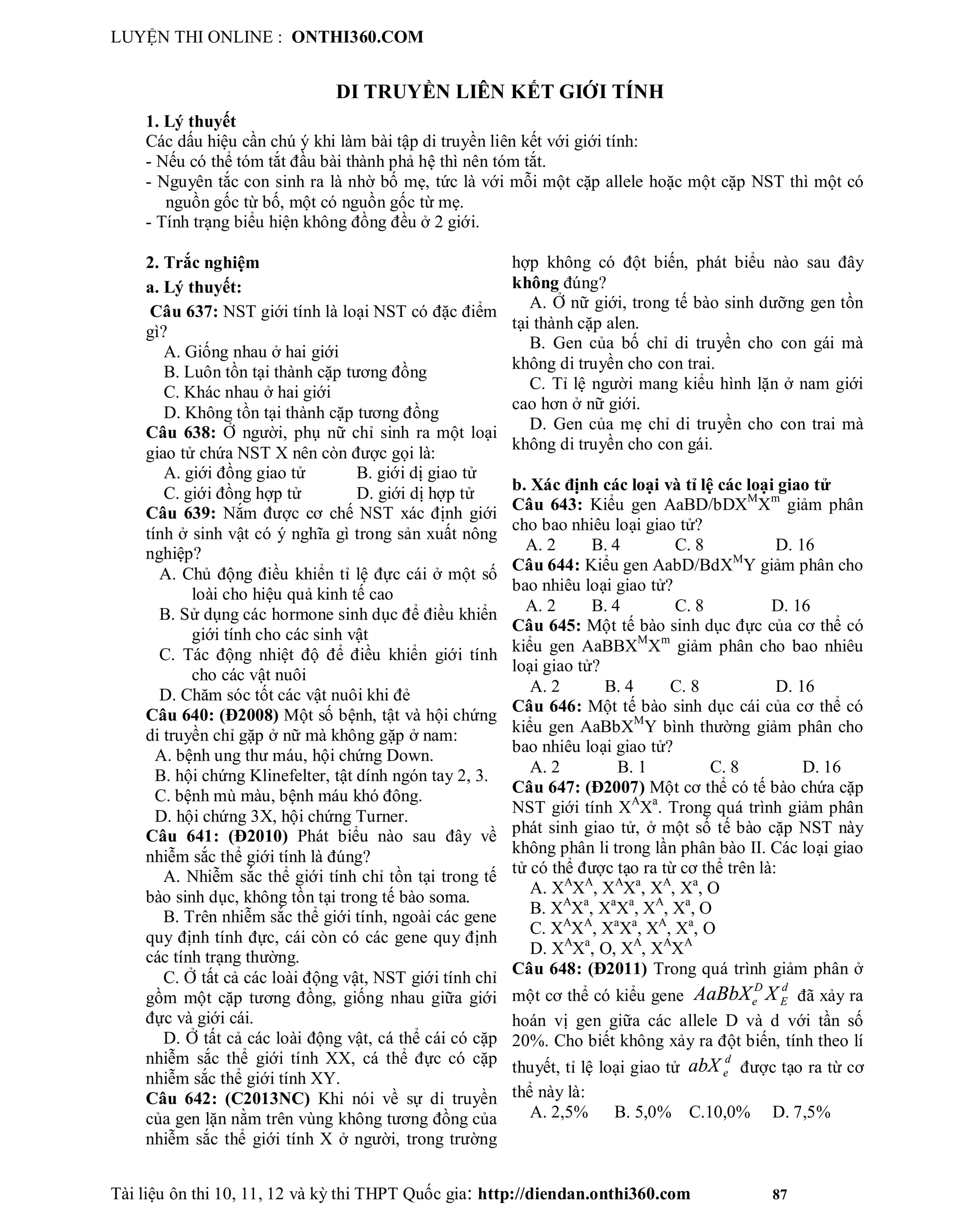 Bai tap chuyen de 6 | PDF