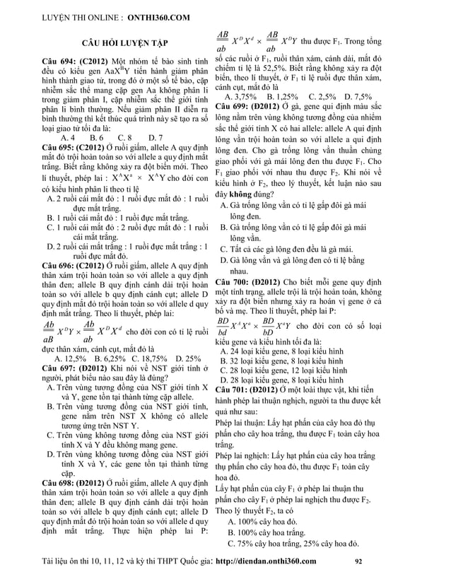 Bai tap chuyen de 6 | PDF