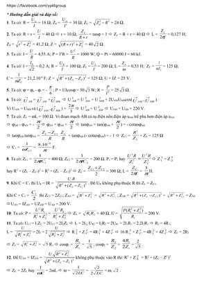 Bài tập điện xoay chiều | DOC