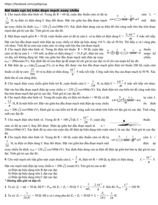 Bài tập điện xoay chiều | DOC