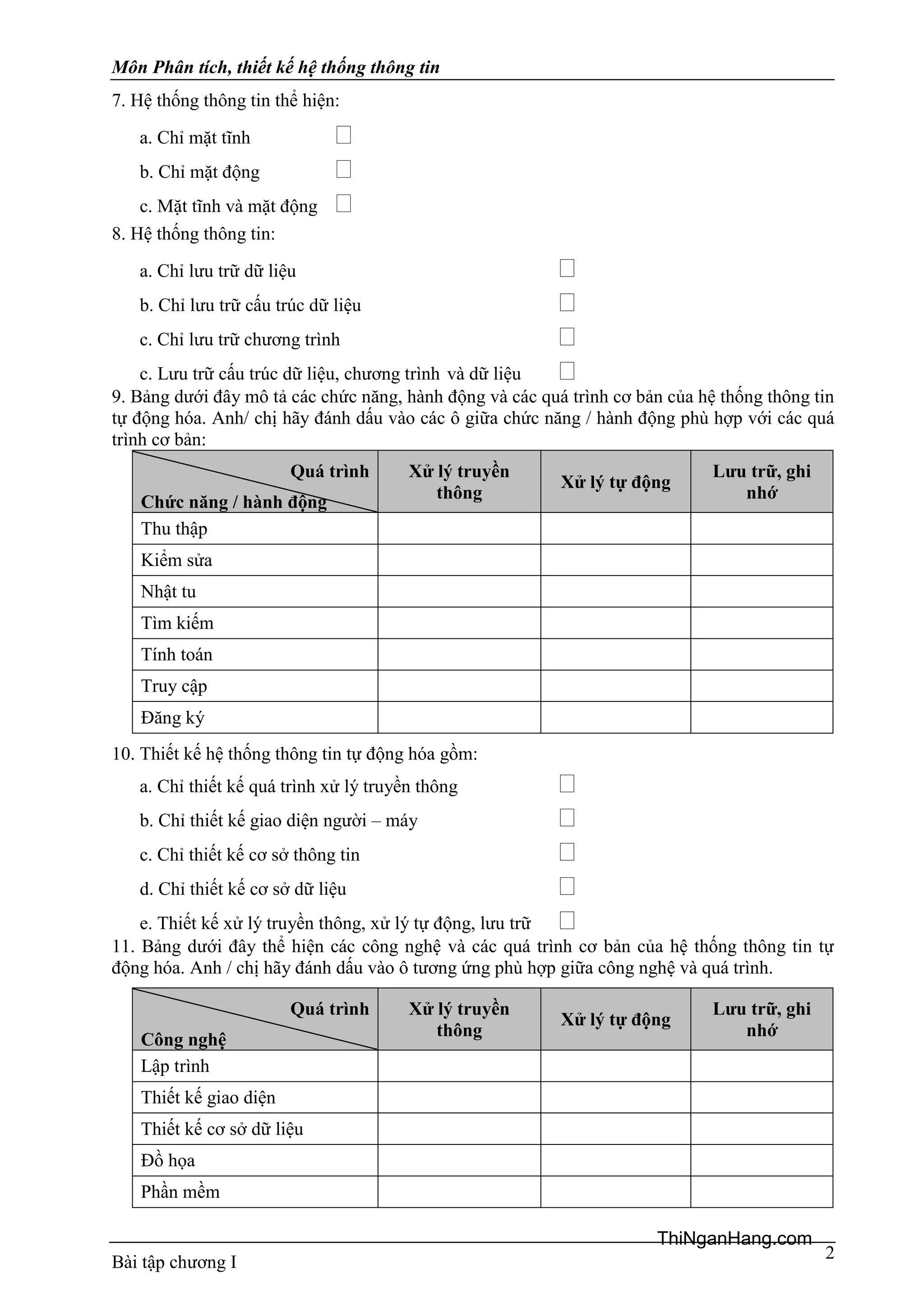 Bai tap-mon-phan-tich-thiet-ke-he-thong-1 | PDF