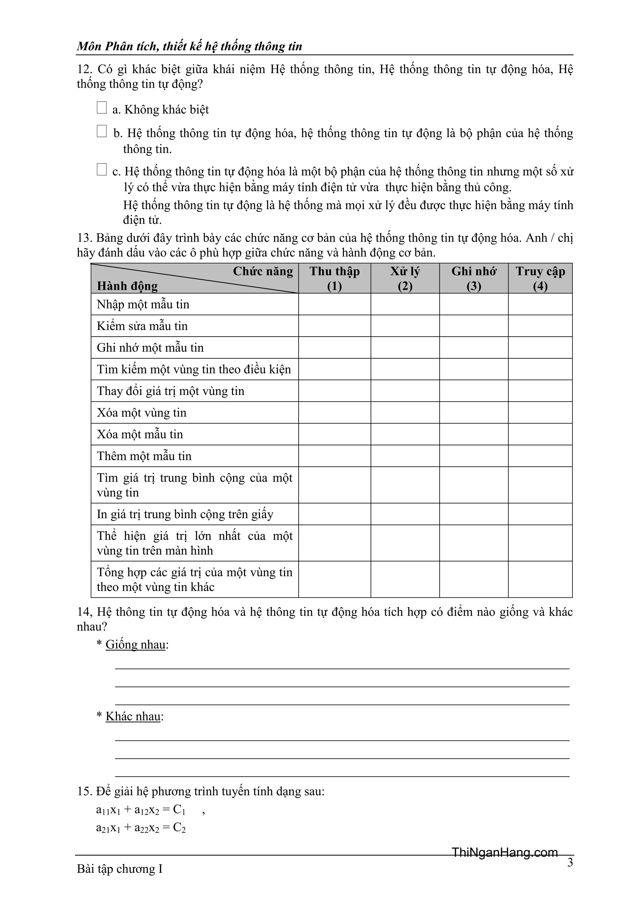 Bai tap-mon-phan-tich-thiet-ke-he-thong-1 | PDF