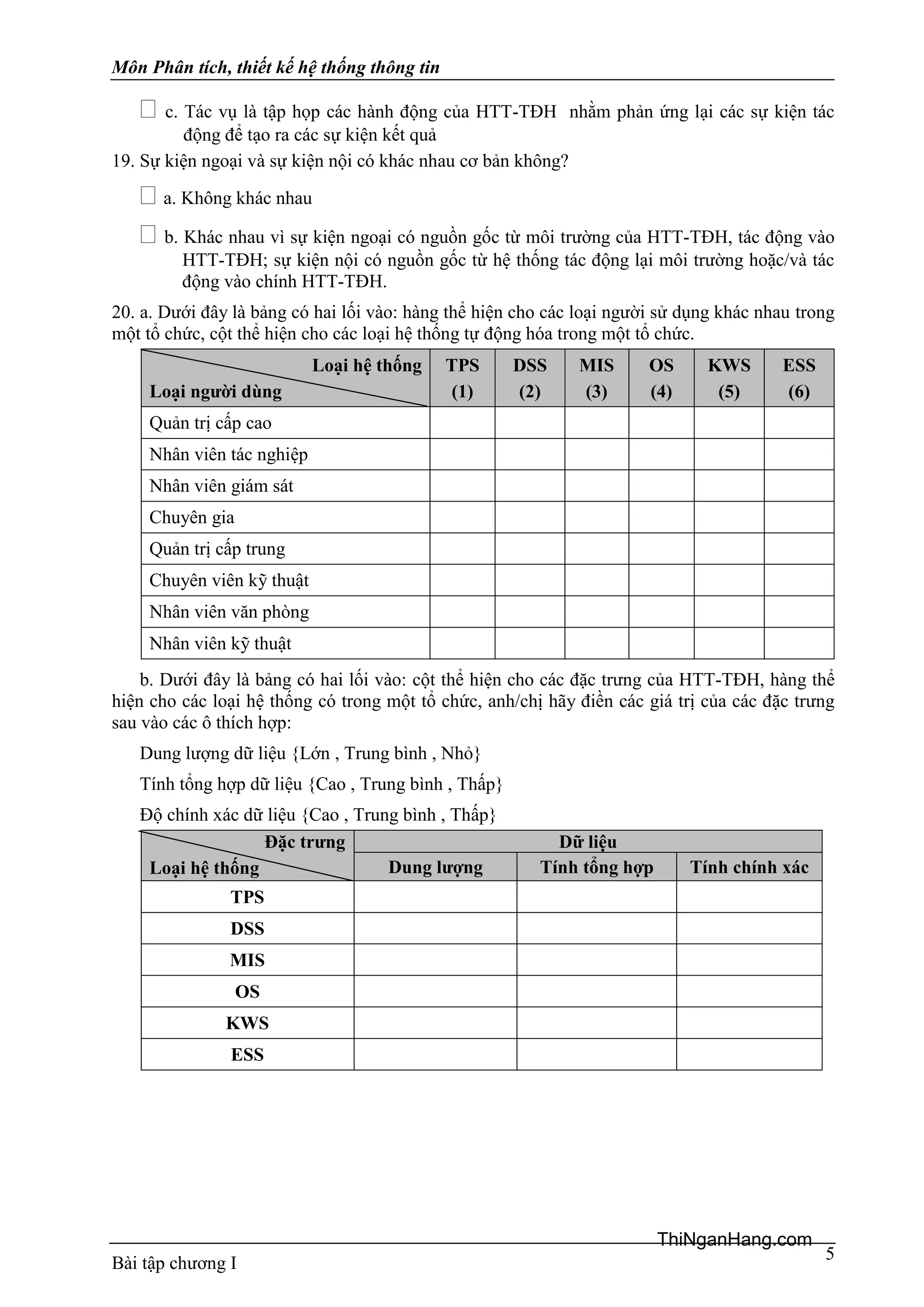 Bai tap-mon-phan-tich-thiet-ke-he-thong-1 | PDF