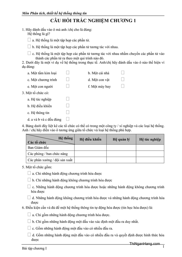 Bai tap-mon-phan-tich-thiet-ke-he-thong-1 | PDF