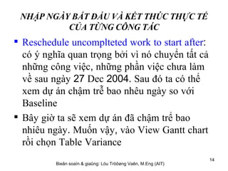 Bai Tap Ms Project Tracking | PPT