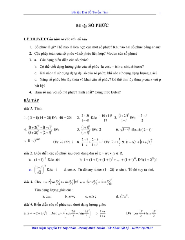 Bai tap-so-phuc | PDF
