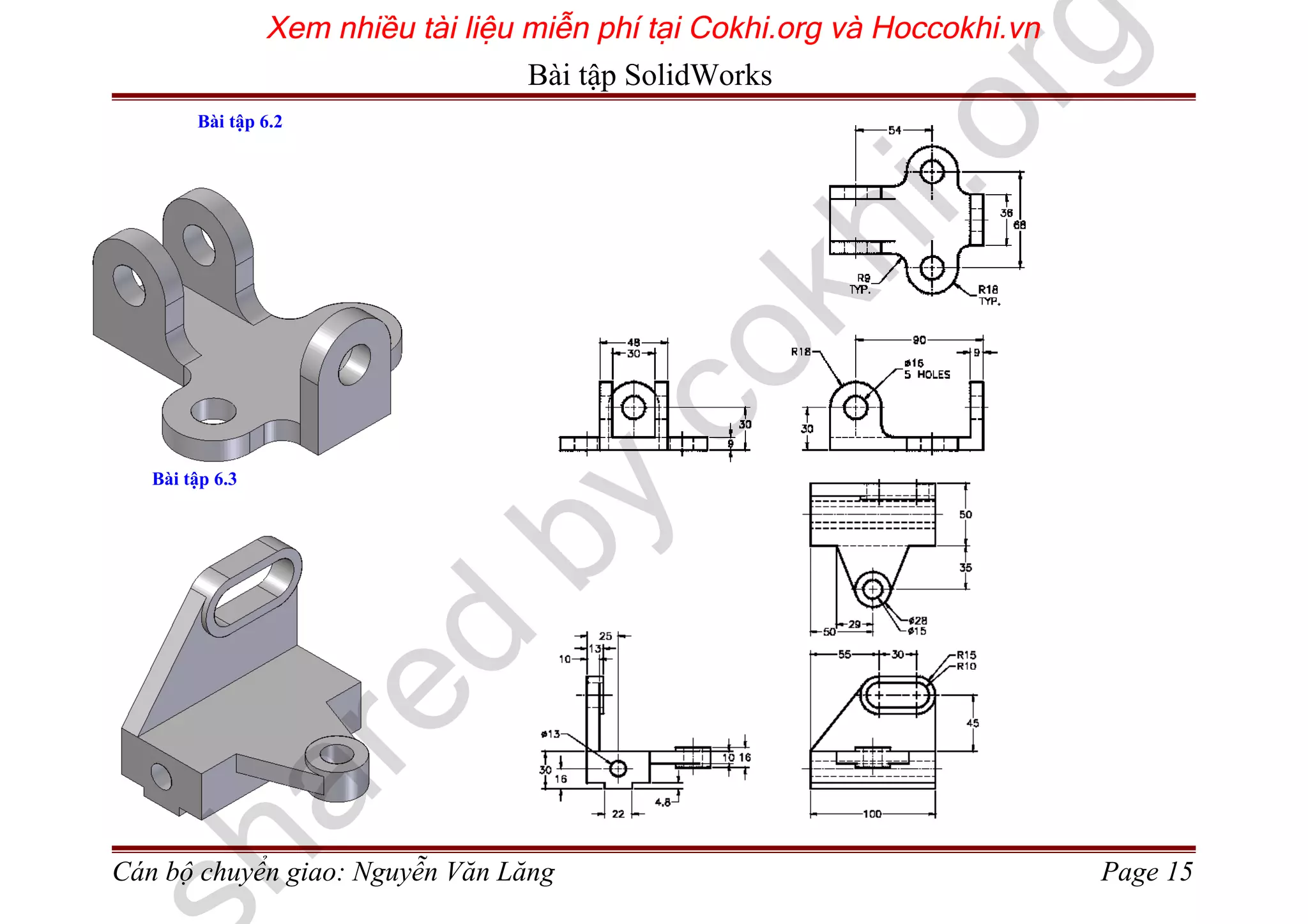 Bai tap solidwork hoccokhi | PDF