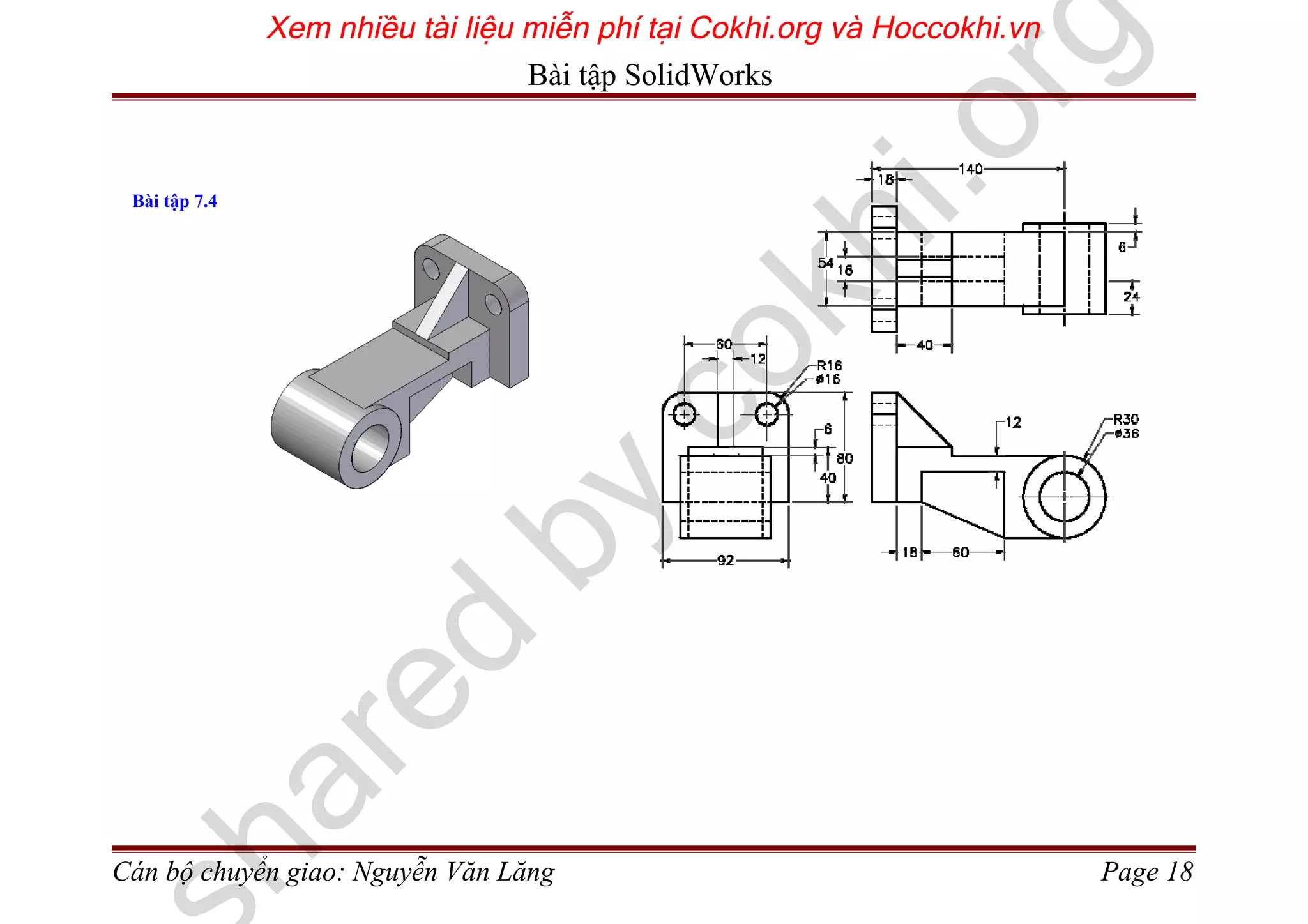 Bai tap solidwork hoccokhi | PDF