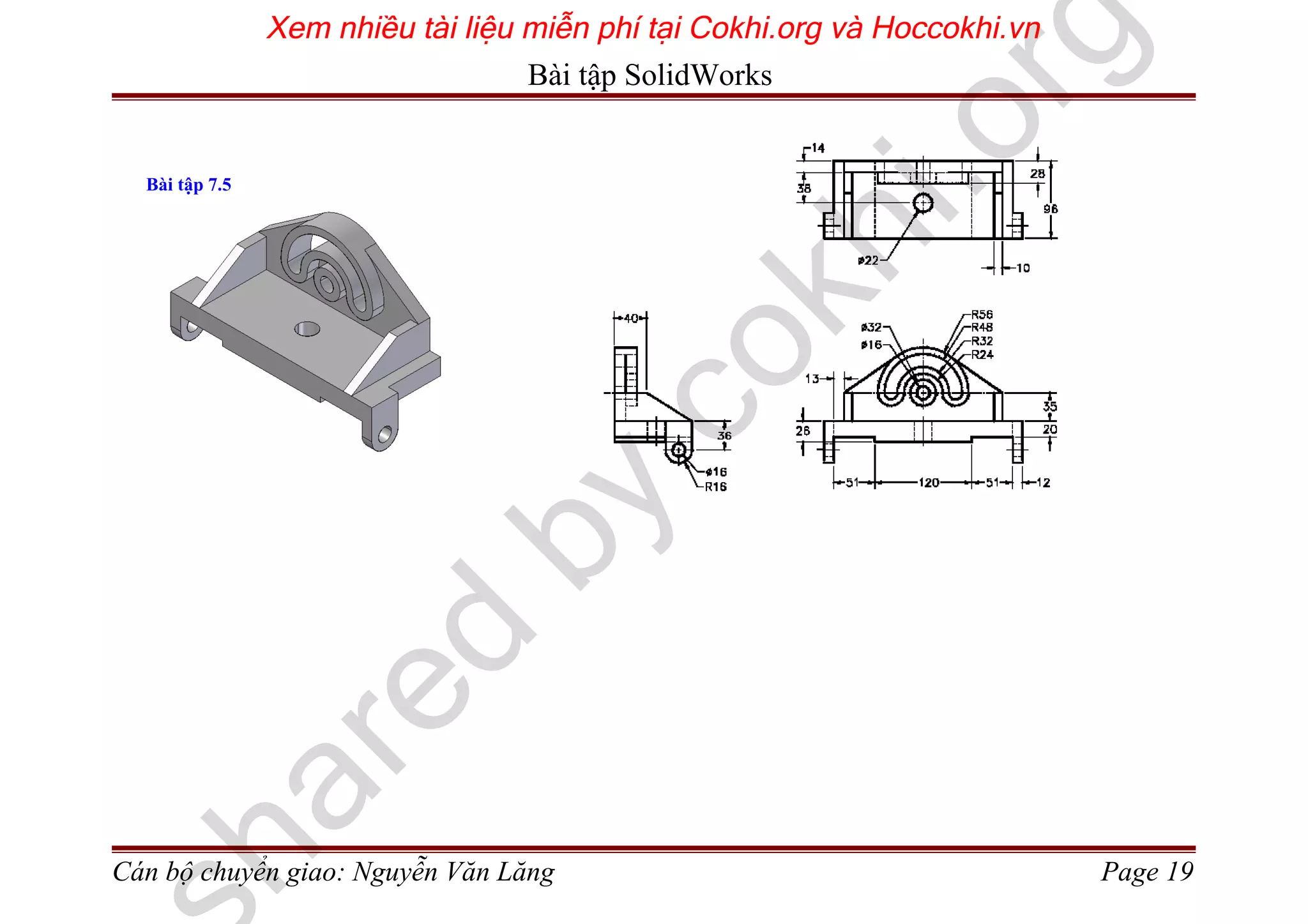 Bai tap solidwork hoccokhi | PDF