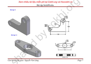 Bai tap solidwork hoccokhi | PDF