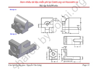 Bai tap solidwork hoccokhi | PDF