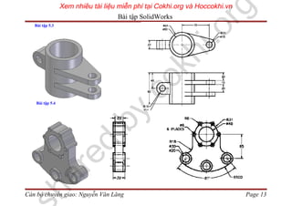 Bai tap solidwork hoccokhi | PDF