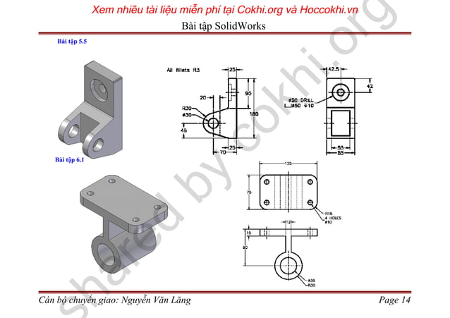 Bai tap solidwork hoccokhi | PDF
