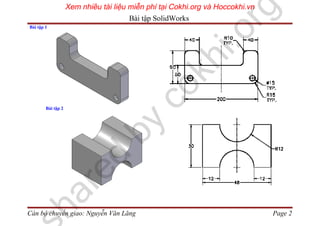 Bai tap solidwork hoccokhi | PDF