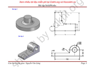 Bai tap solidwork hoccokhi | PDF