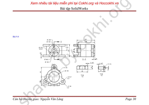 Bai tap solidwork hoccokhi | PDF