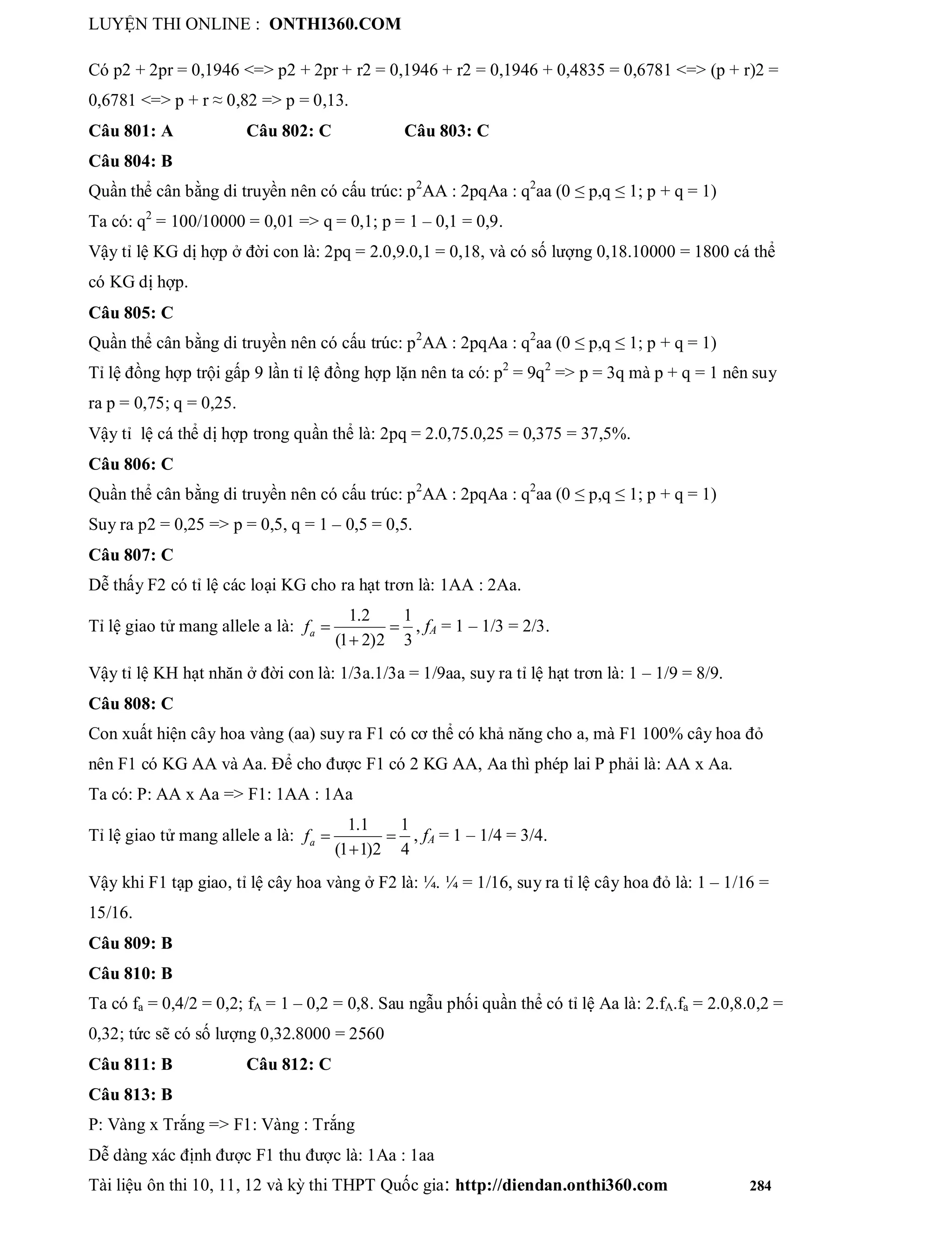 Bai tap va giai chi tiet chuyen de 9 | PDF