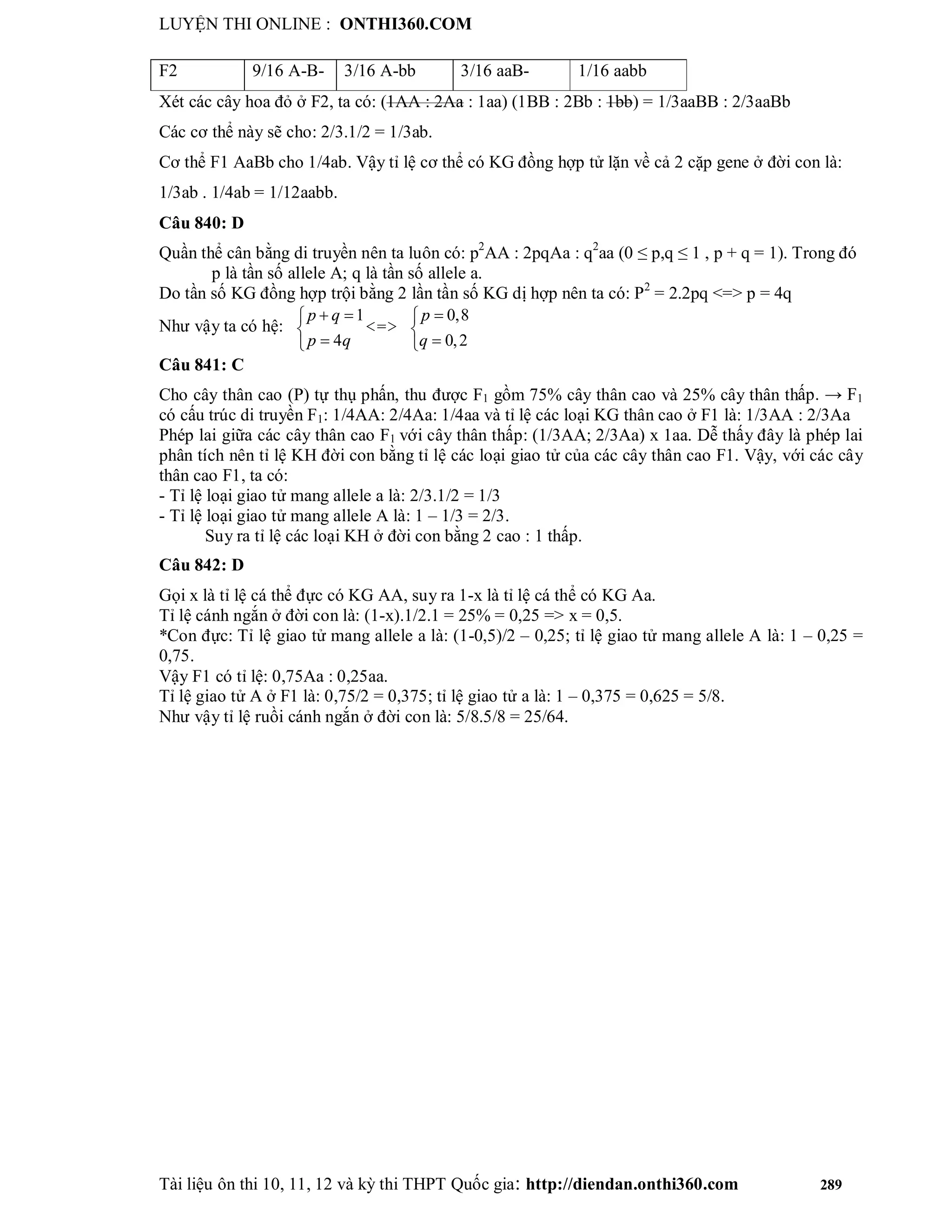 Bai tap va giai chi tiet chuyen de 9 | PDF