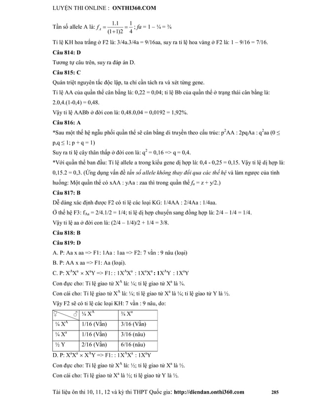 Bai tap va giai chi tiet chuyen de 9 | PDF