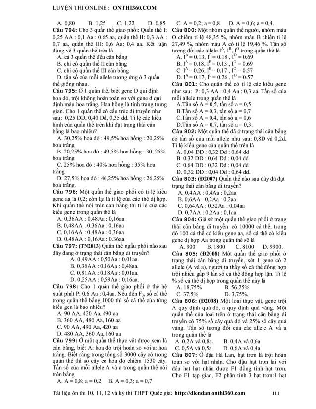 Bai tap va giai chi tiet chuyen de 9 | PDF