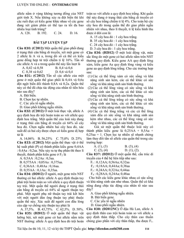 Bai tap va giai chi tiet chuyen de 9 | PDF