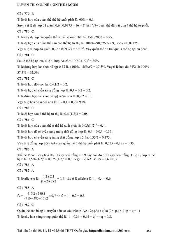 Bai tap va giai chi tiet chuyen de 9 | PDF